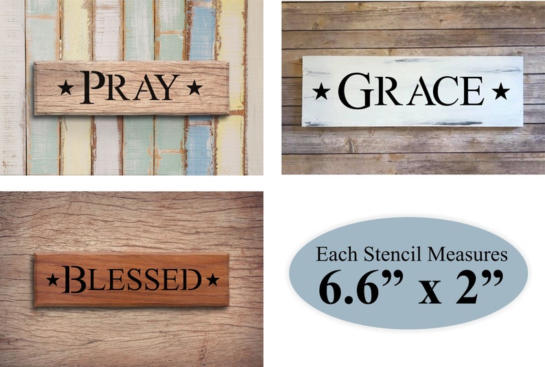 Religious Words Shelf Sitter Stencil Kit, Reusable Stencils, Paint Your ...