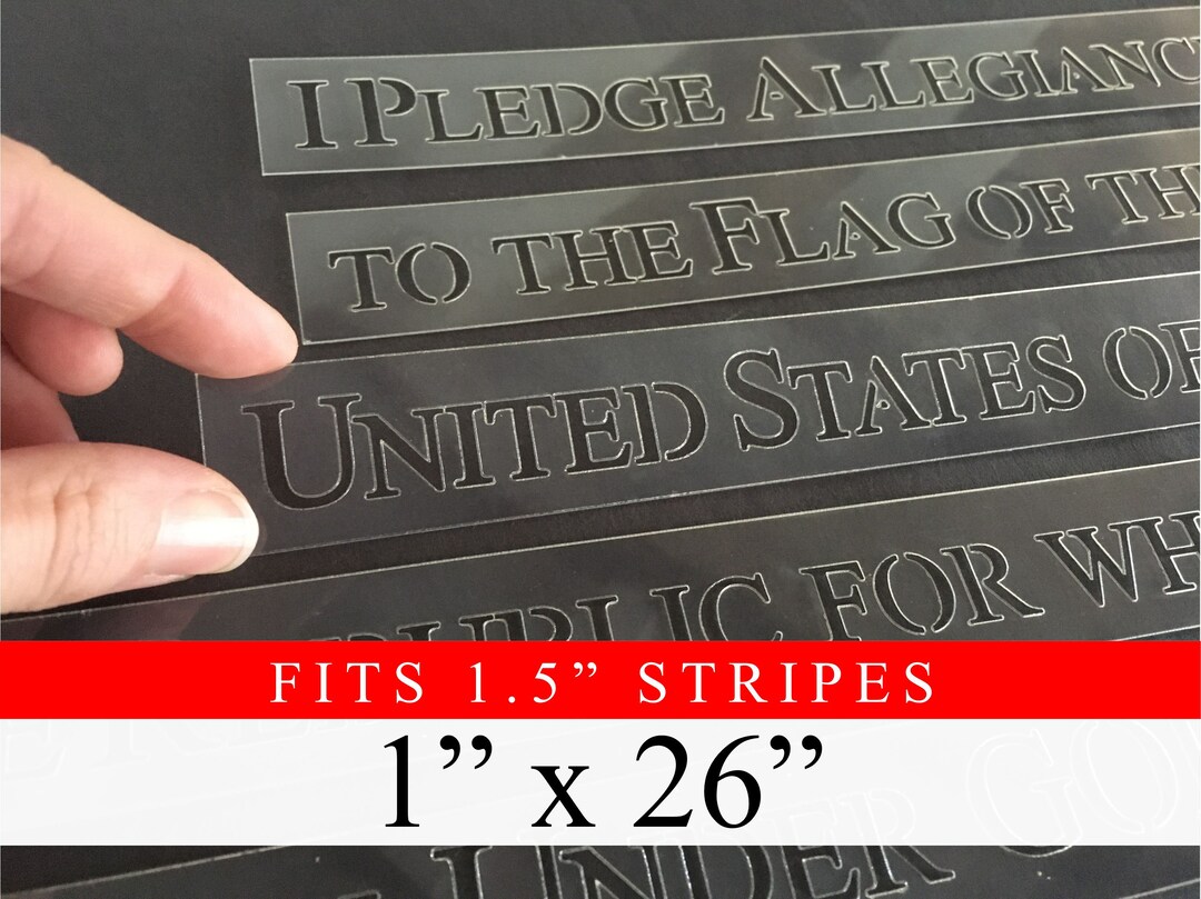 Pledge of Allegiance Reusable Stencil Kit, 1 Inch Letters - Paint Your ...