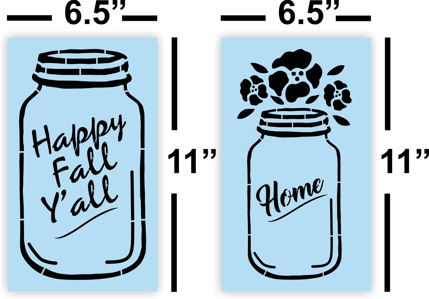 Mason Jar Stencils Reusable Plastic & Durable Paint Your | Etsy