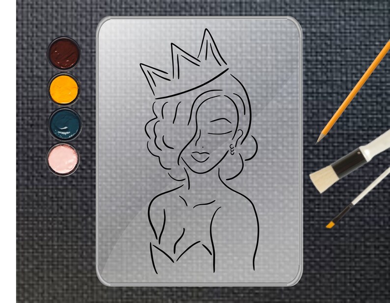 Queen Woman Crown Stencil for Paint Parties Pretty Woman - Etsy