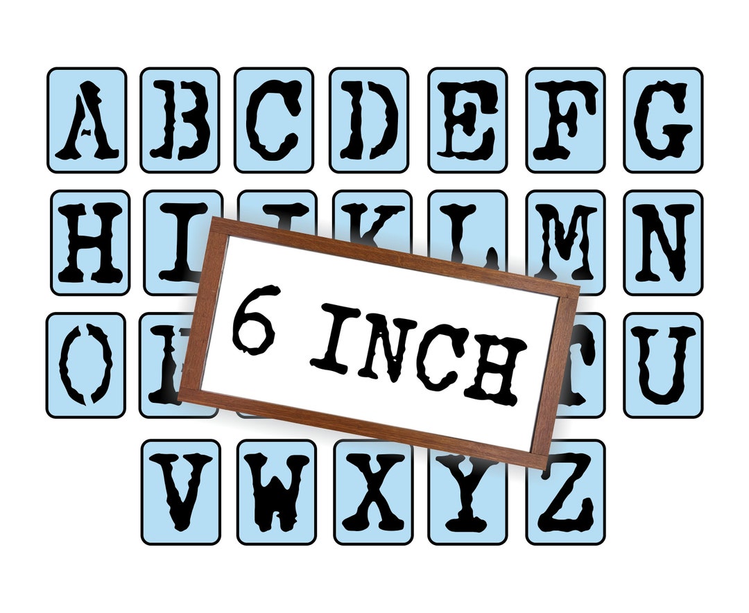 26 Piece Typewriter Font Stencil Kit Reusable 6 Inch Letters Paint Your ...