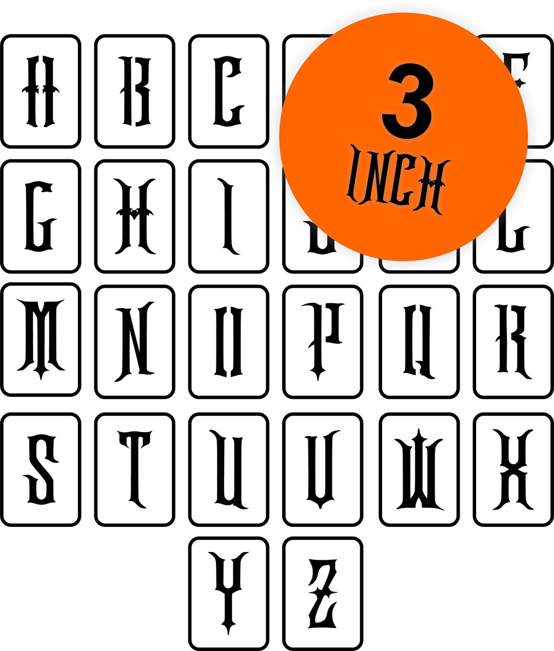 Halloween Stencil Letters- 3 Inch - Reusable - Paint Your Own Wood Sign ...