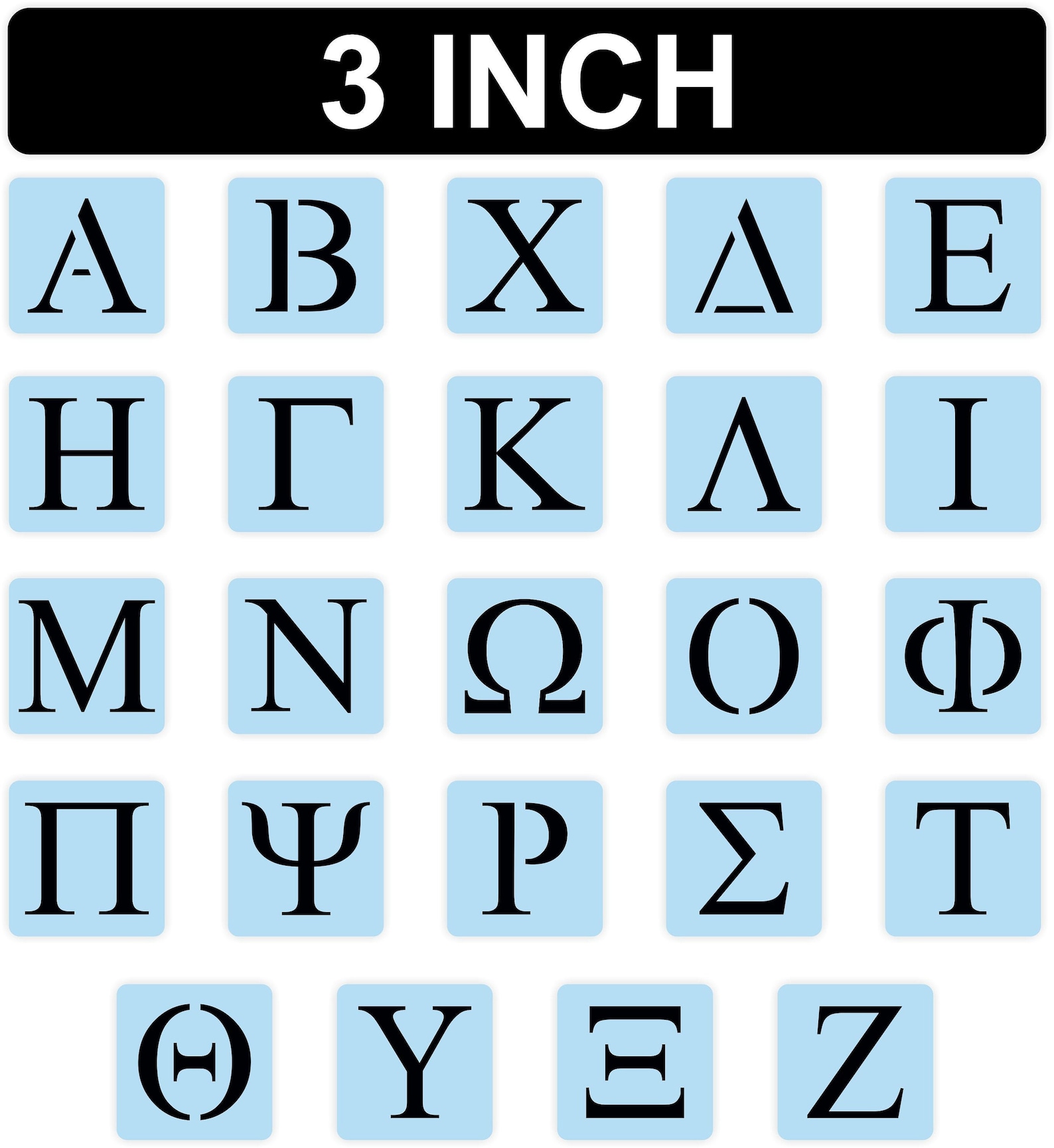 Greek Alphabet Letters Stencil Kit - Reusable - 3 Inch - Paint Your Own ...