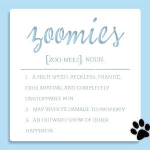 Zoomies Painting Stencil, Home Decor Sign Template, Dog Decor, Pet Sign ...
