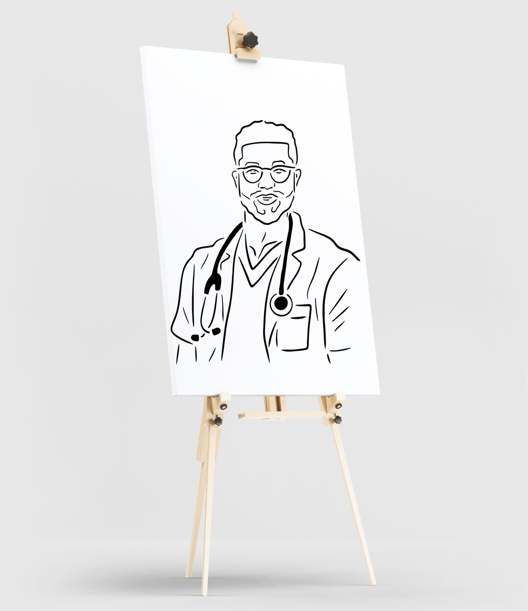 Nurse Doctor Stencil for Paint Parties, Handsome Man - Reusable Tracing ...