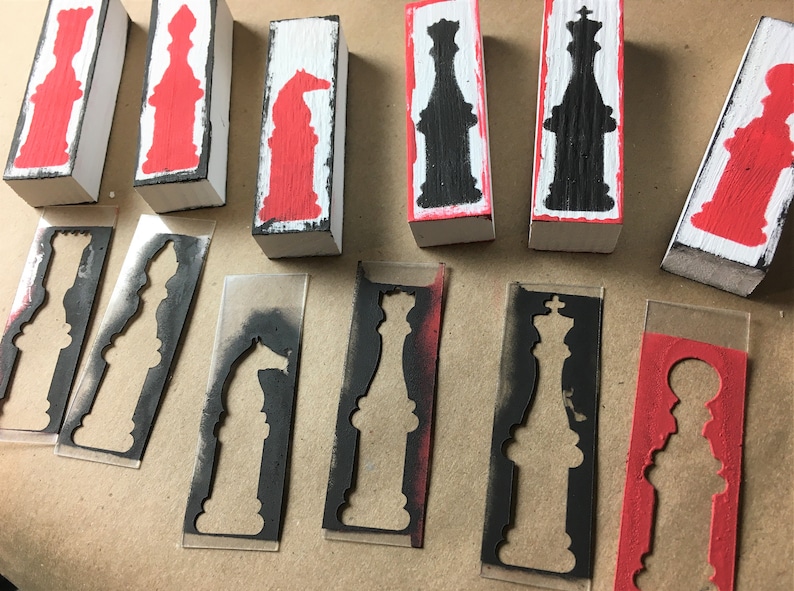 Chess Board Stencil With Pawns Game Set Kit - Paint Your Own Wood Sign ...