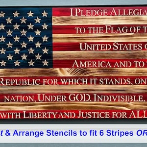Pledge of Allegiance Reusable Stencil Kit, 1 Inch Letters - Paint Your ...