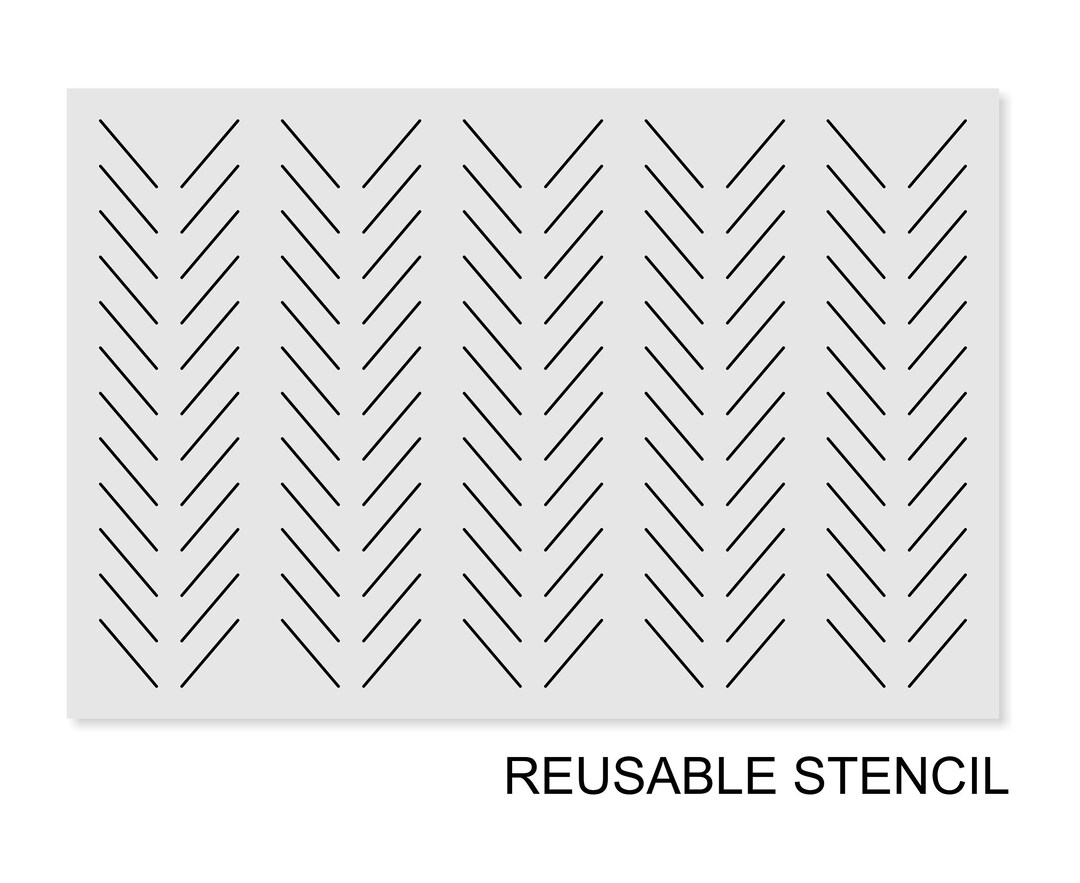 Herringbone Stencil | Wall & Furniture Stencil | Scandinavian Pattern ...