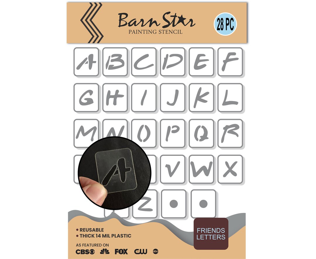 Friends Letter Stencil Kit - Reusable Templates - Paint Your Own Custom ...