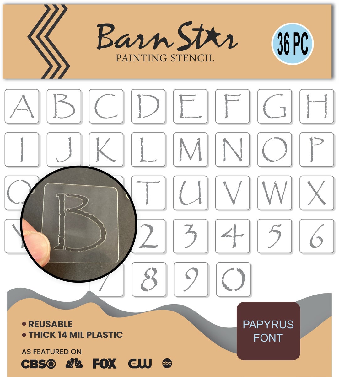 Papyrus Alphabet Letters Stencil Kit - Reusable - Choose Your Size ...