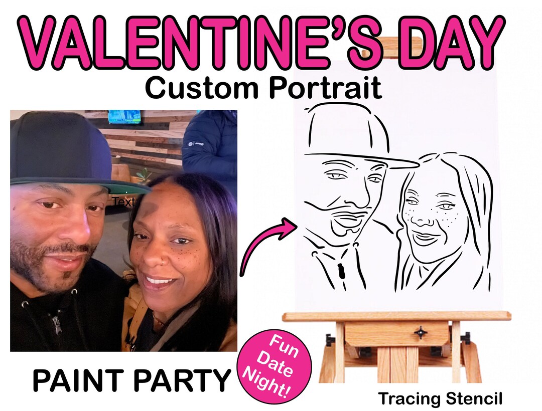 Paint Party Stencil Kit | Custom Portrait | Fun Date Night Paint & Sip ...