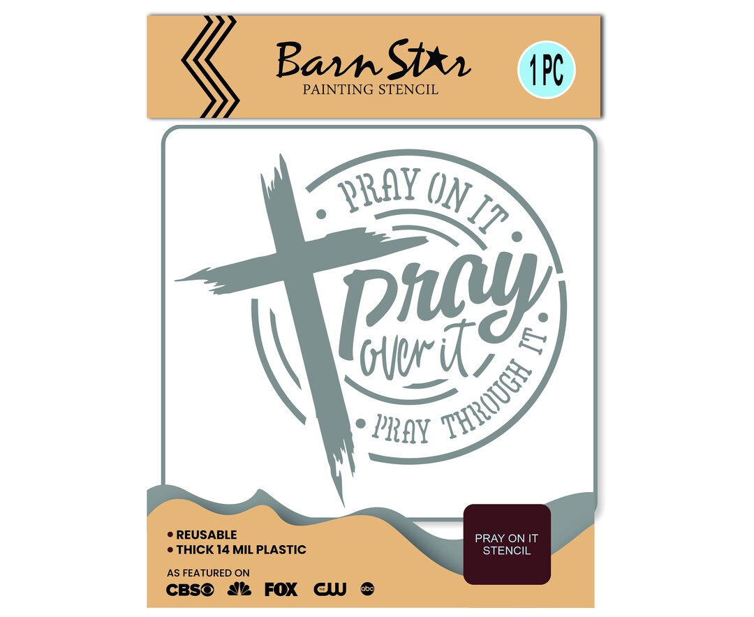 Pray on It Pray Over It Pray Through It Stencil, Reusable Template ...