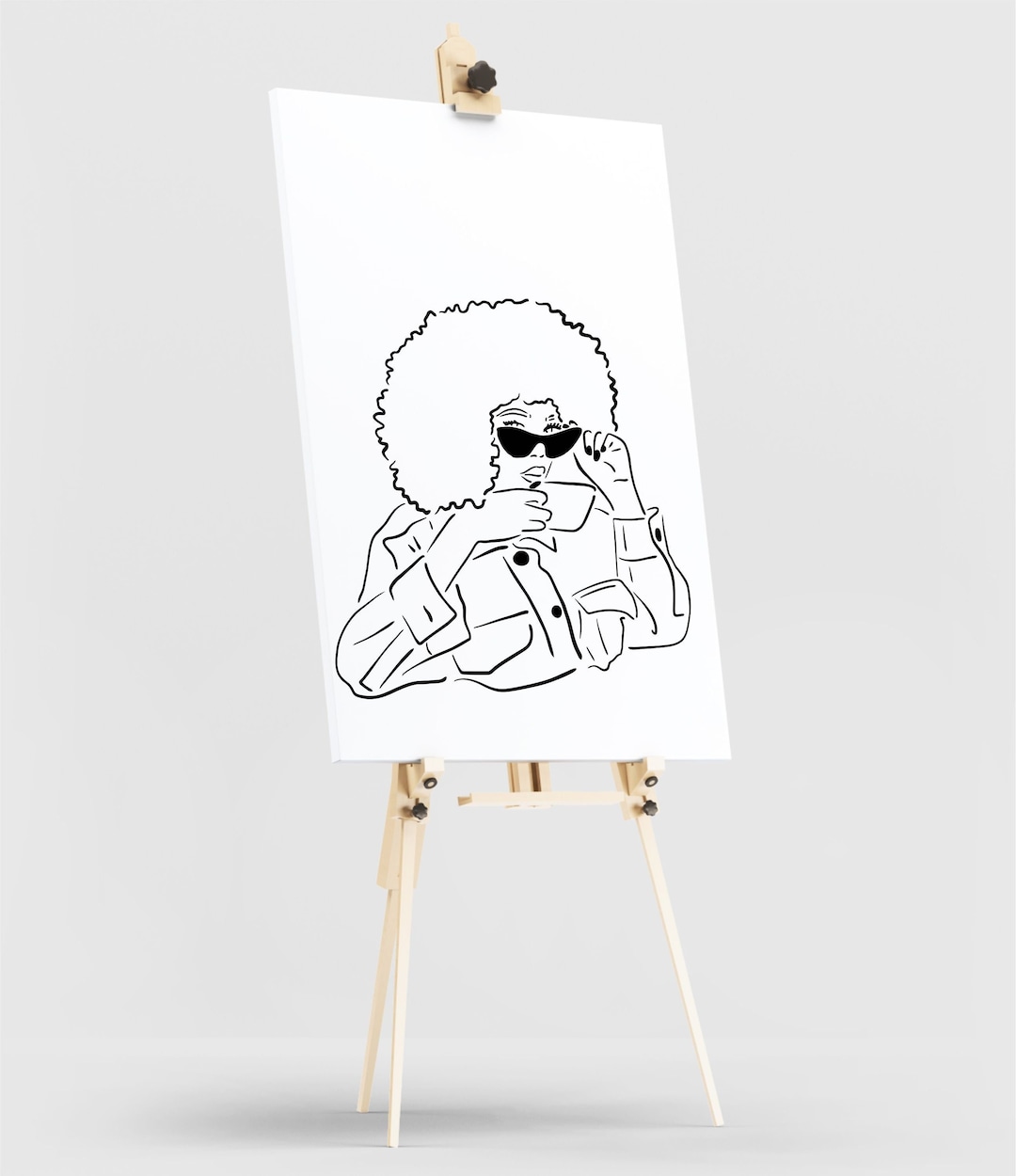 Coffee Woman Afro Stencil for Paint Parties - Reusable Tracing Template ...