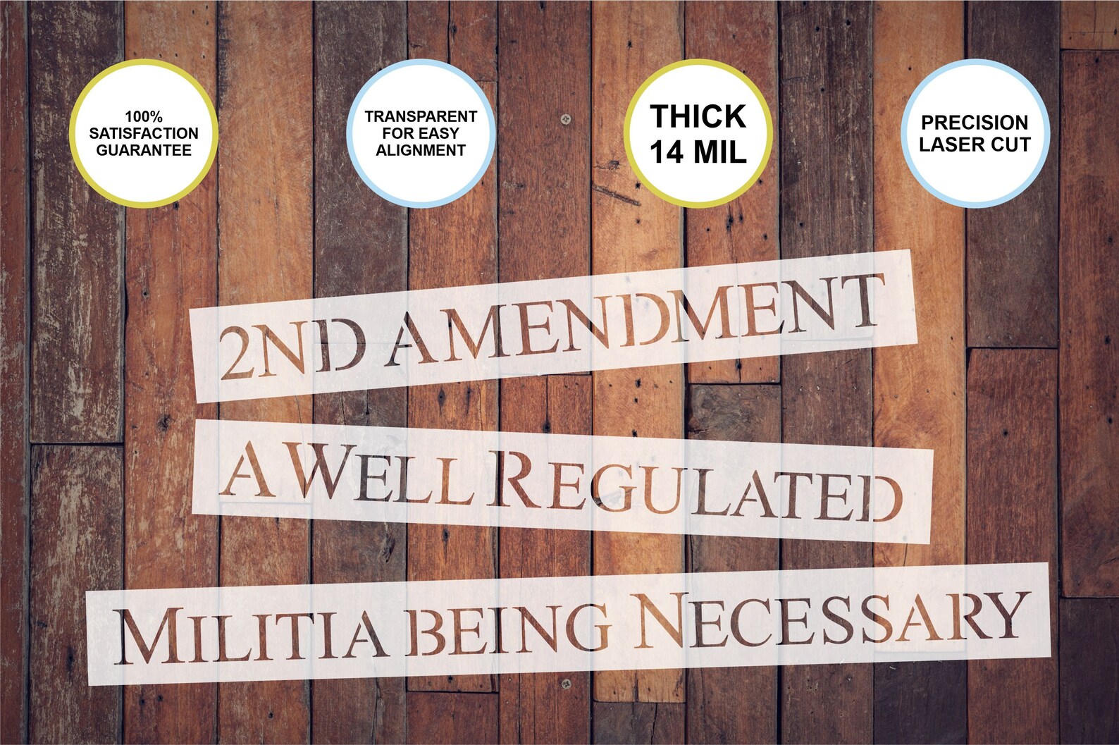 2nd Amendment Reusable Stencil Kit, Paint Your Own Wood Sign, 4th of July Wall Decor, Patriotic ...