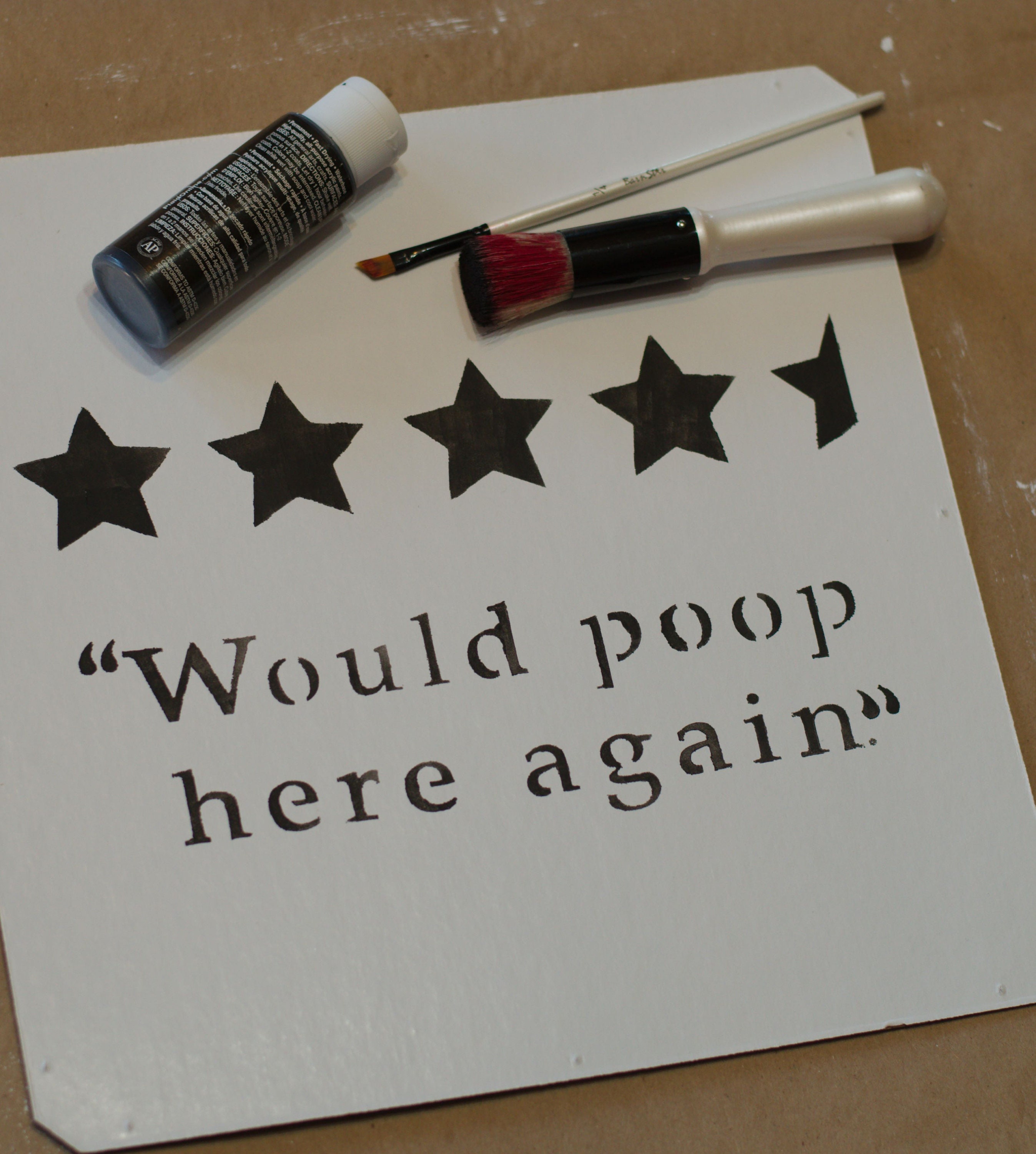 Would Poop Here Again Stencil Reusable Paint Your Own Wood - Etsy