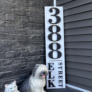 Porch Sign Stencil Kit, Personalized House Number Sign, Vertical Wood ...