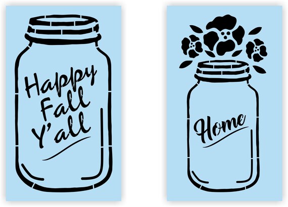 Mason Jar Stencils Reusable Plastic & Durable Paint Your | Etsy