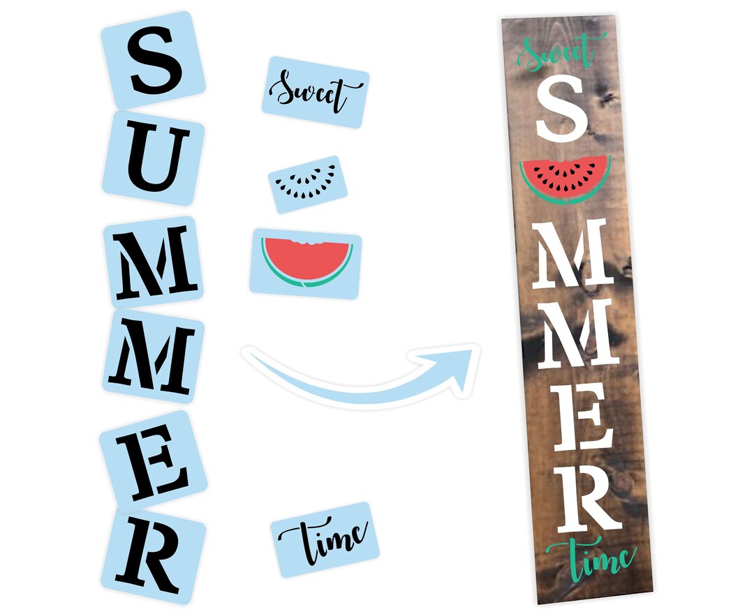 STENCILS for Wood Sign - Sweet Summertime Porch Kit for Wood Sign ...