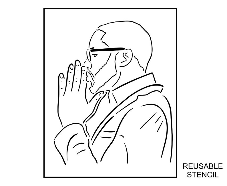 Praying Church Man Stencil for Paint Parties Handsome Man - Etsy