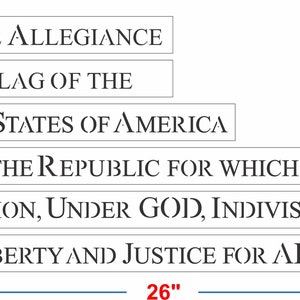 Pledge of Allegiance Reusable Stencil Kit, 1 Inch Letters - Paint Your ...