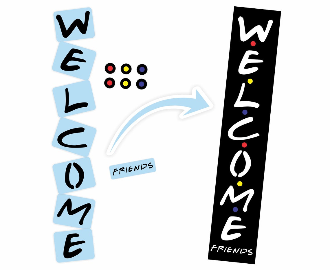 Welcome Friends Stencil Porch Sign Kit Reuseable Vertical | Etsy