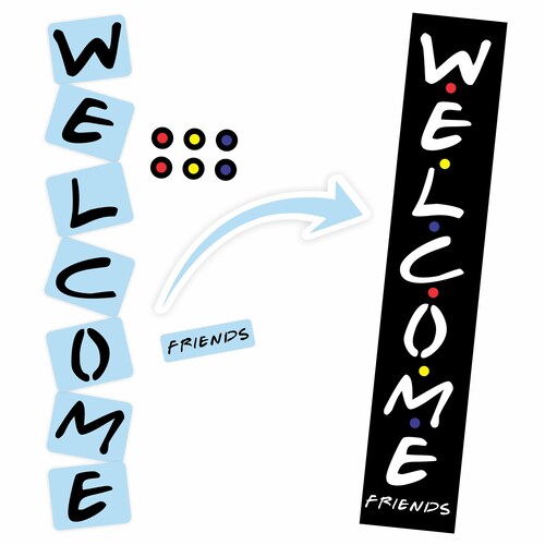Welcome Friends Stencil Porch Sign Kit Reuseable Vertical - Etsy