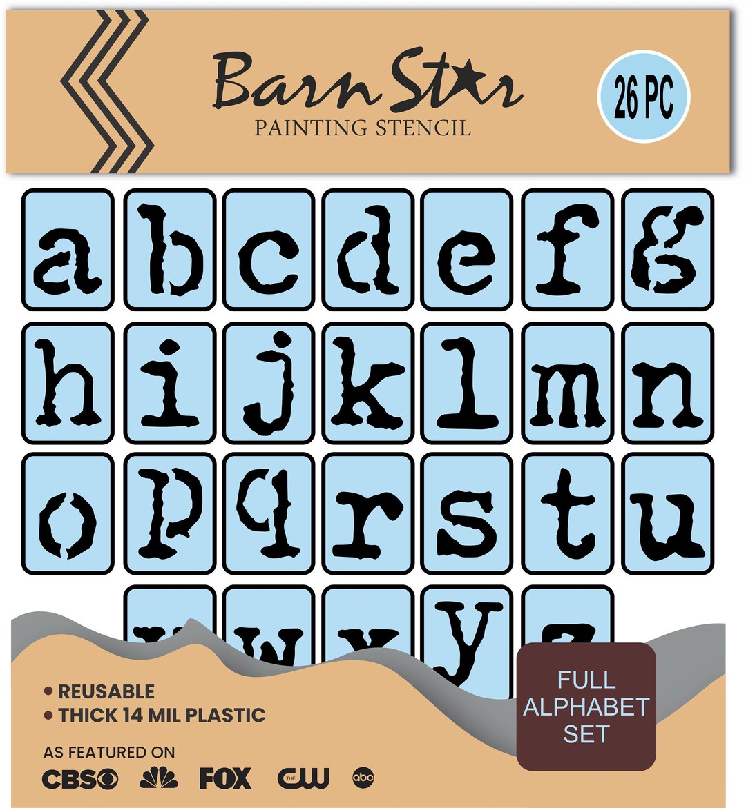 Typewriter Font Letters Stencil Kit - Reusable - Choose Your Size ...