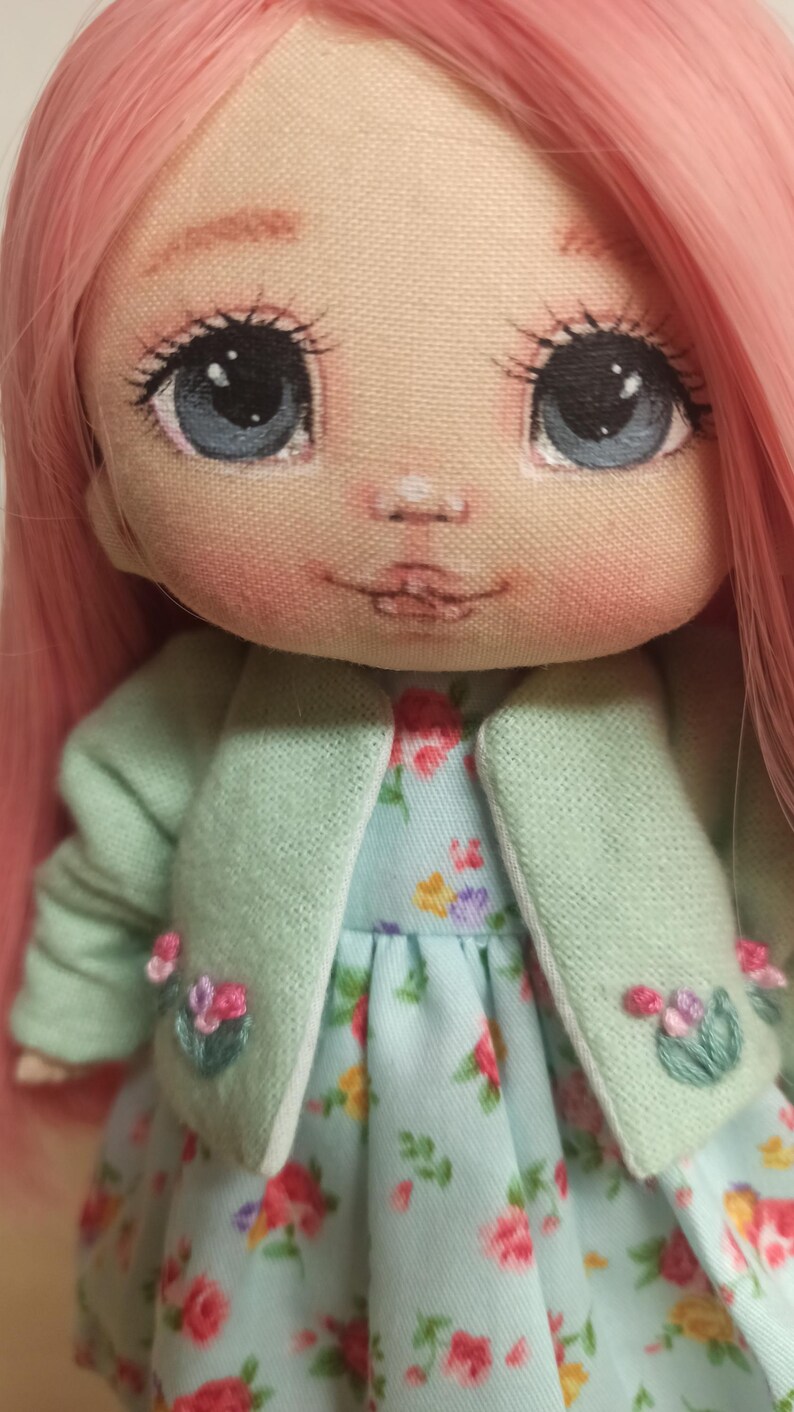 Handmade Textile Doll, Rag Doll, Movable, With Removable Clothes, Hand ...