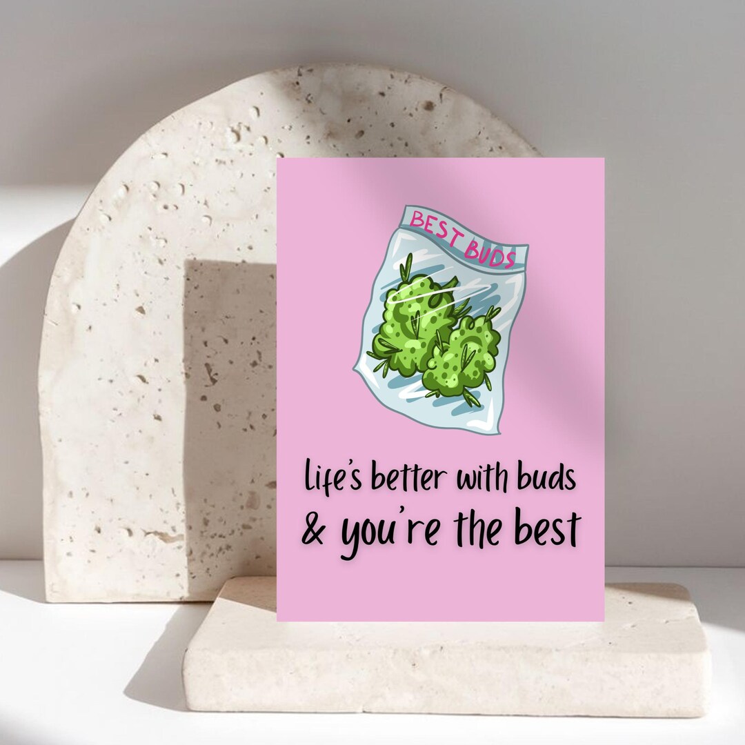 Best Buds Card, Stoner Card, Best Buds Greeting Card, Best Friend Card ...