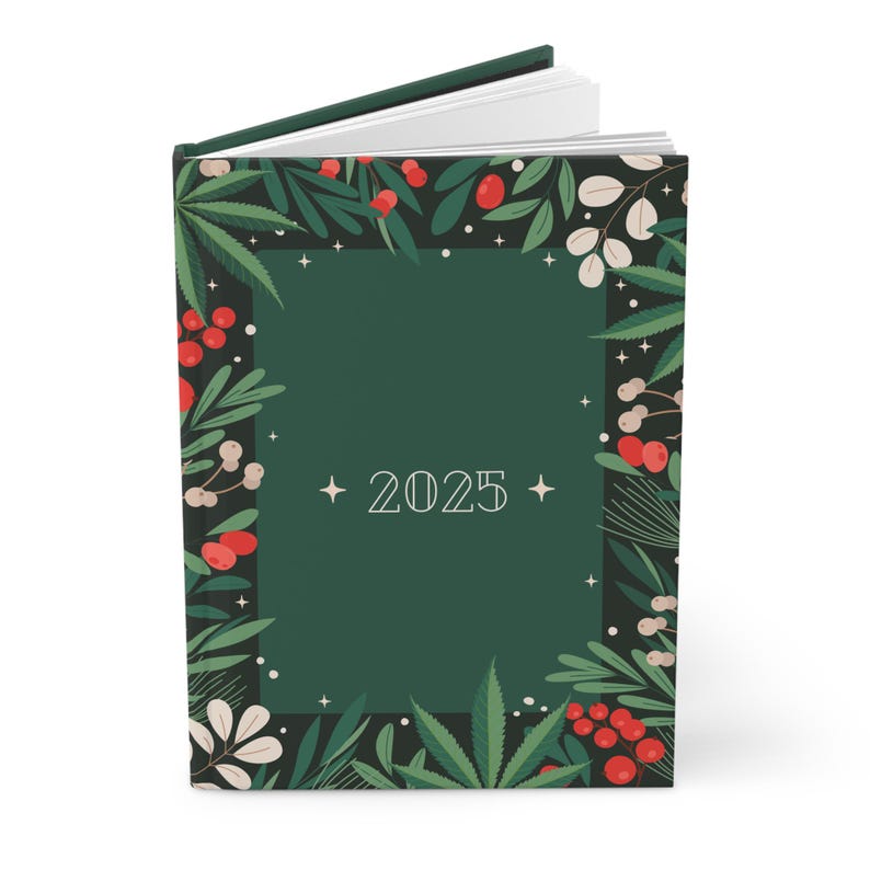 Classy Cannabis-inspired 2025 Journal, Xmas Lover Notebook, Unique ...