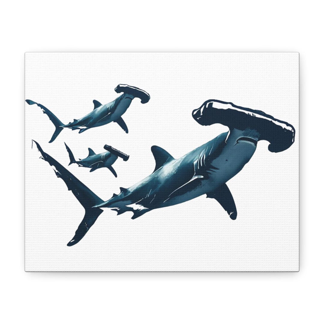Hammerhead Family Canvas Art - Etsy
