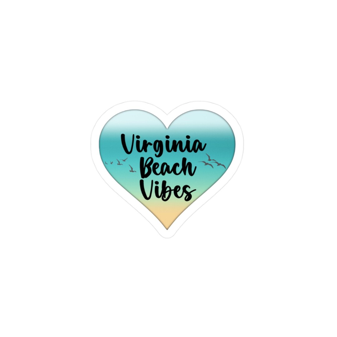 Virginia Beach Vibes Sticker, Oceanfront Decal, Summer Travel Souvenir ...