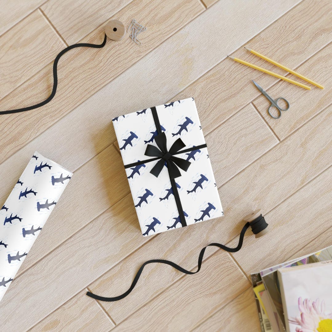 Hammerhead Shark Wrapping Paper, Glossy Ocean Lover Gift Wrap - Etsy