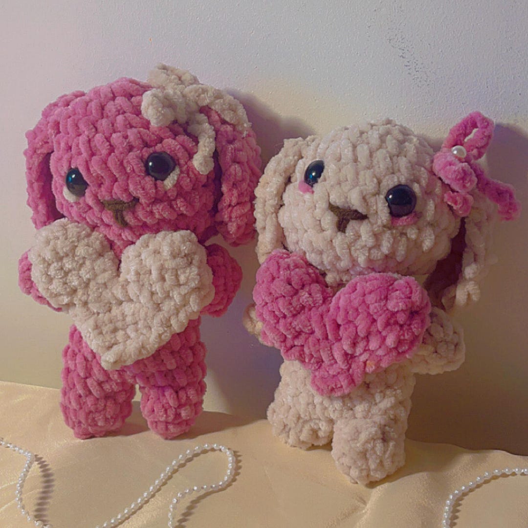 Handmade Crochet Matching Bunny Plushies Cute Couples Bunnies Perfect ...