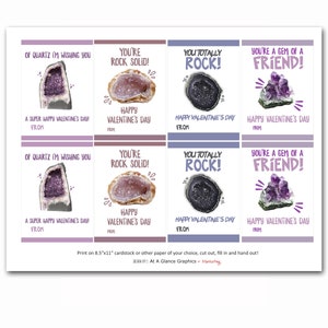 Geode Valentine Cards, Crystal Valentine Cards, Quartz Valentine Cards ...