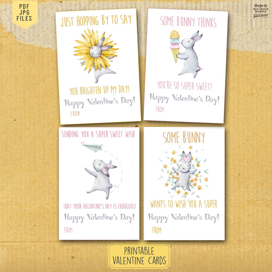 Bunny Valentine Cards, Rabbit Valentine Cards, Cute Valentine Cards ...