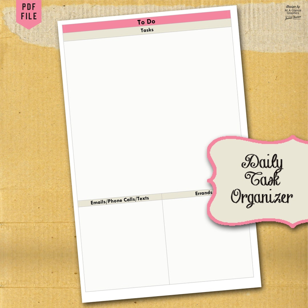 Task List Organizer, Chores Organizer, Errand Organizer, Errand Planner ...