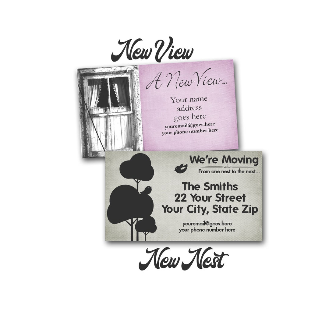 Moving Announcement, New Address Card, Address Change Card, Unique ...