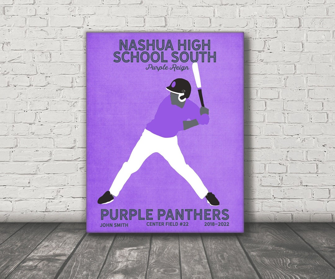 Personalized Baseball Player Art Poster, College Baseball Art, Teen ...
