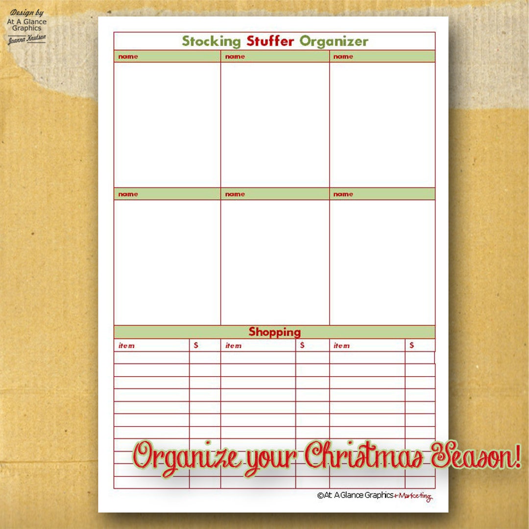 Christmas Stocking Tracker, Christmas Stocking Planner, Christmas ...