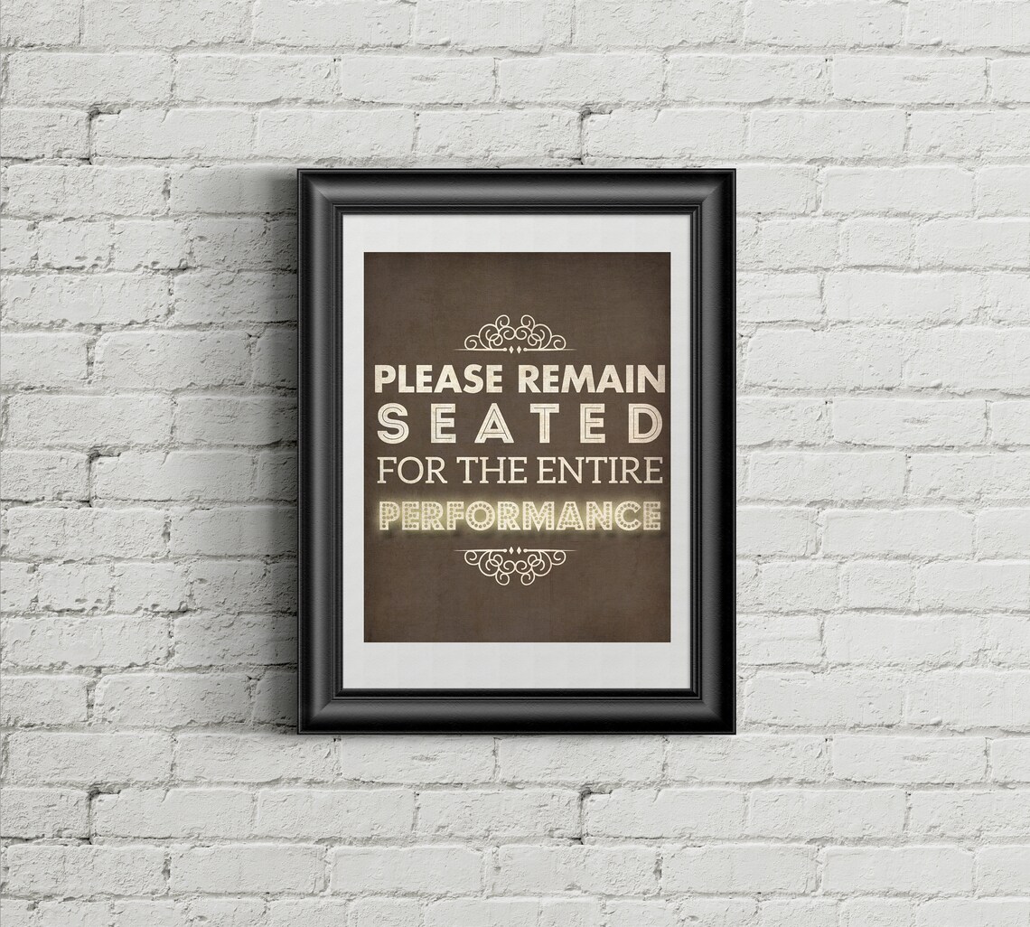 Remain Seated Art Print, Funny Bathroom Wall Art, Above Toilet Art ...
