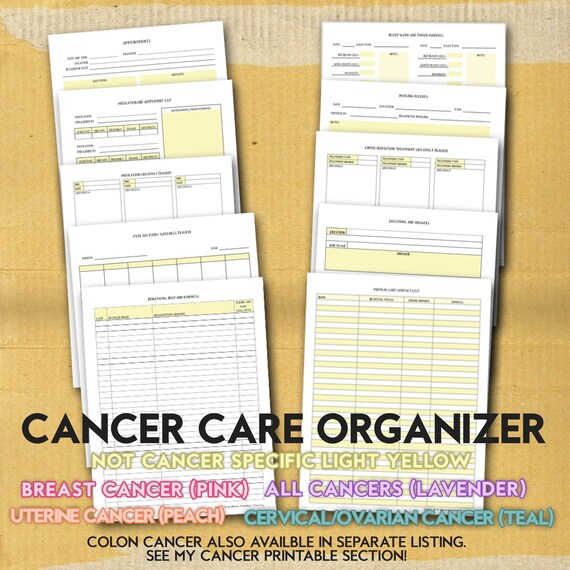 Cancer Care Forms Cancer Care Organizer Cancer Care Binder - Etsy