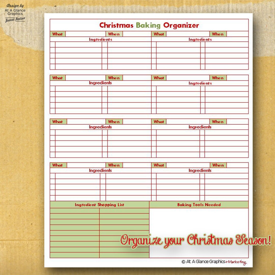 Christmas Planner Printable, Christmas Organizer, Christmas Baking ...