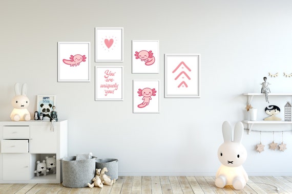 Axolotl Room Decor Set Gallery Wall Prints Kids Room Decor | Etsy