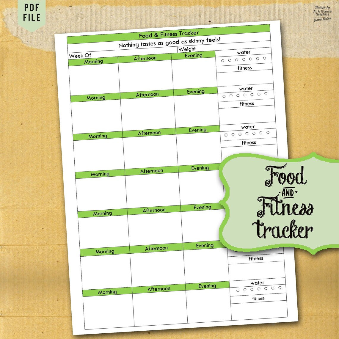 Food and Fitness Tracker Planner Page Diet Tracker Planner - Etsy