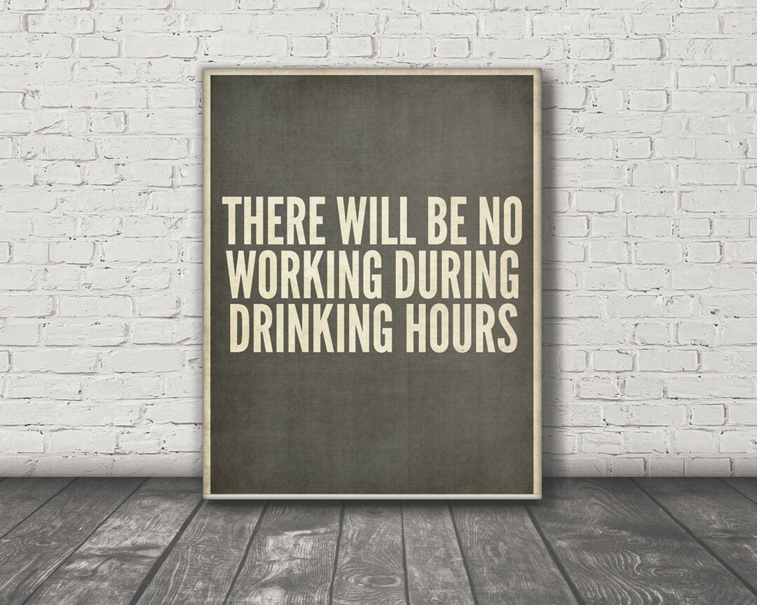 Drinking Hours Wall Art, Home Bar Wall Art, Alcohol Wall Art, Funny Art ...