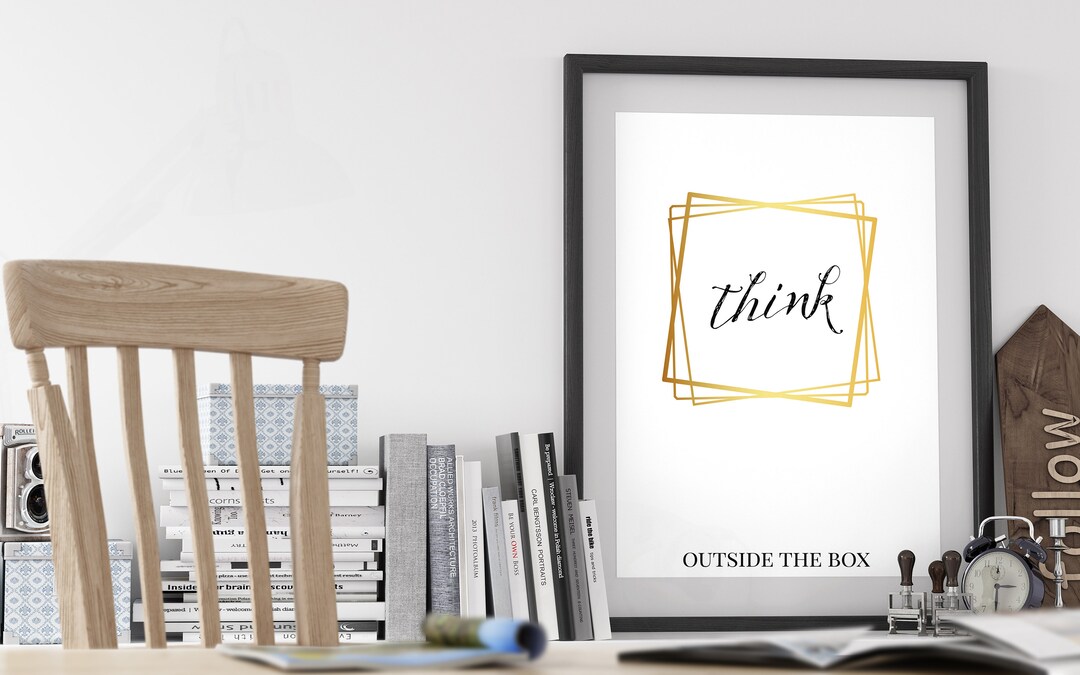 Think Outside the Box, Motivational Art Poster, Positive Affirmation ...