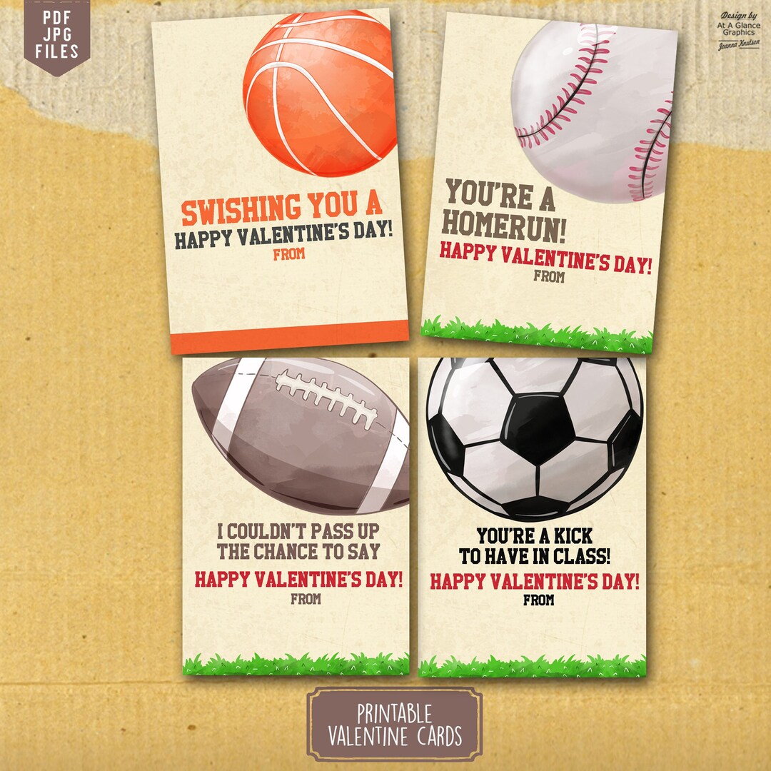 Sports Valentine Cards, Football Valentines, Baseball Valentines ...