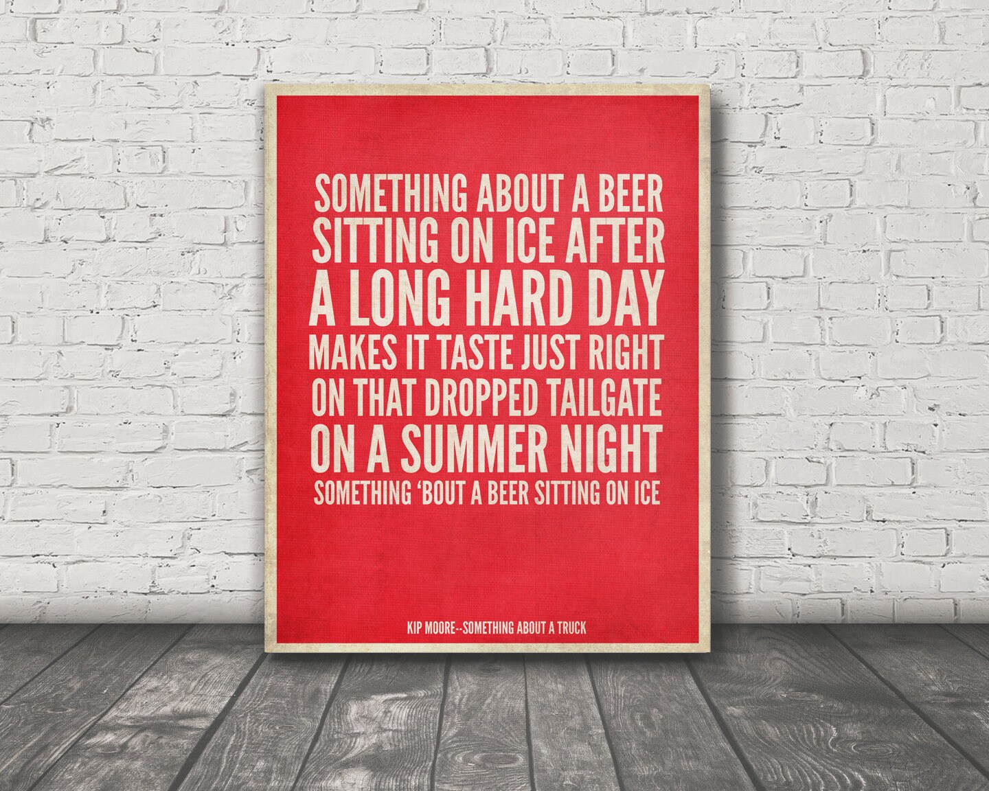 Somethin' 'bout a Truck Song Art, Kip Moore Fan Gift, Country Music Fan ...