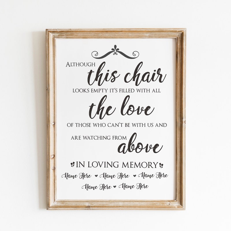 Wedding Memory Chair Svg - Etsy